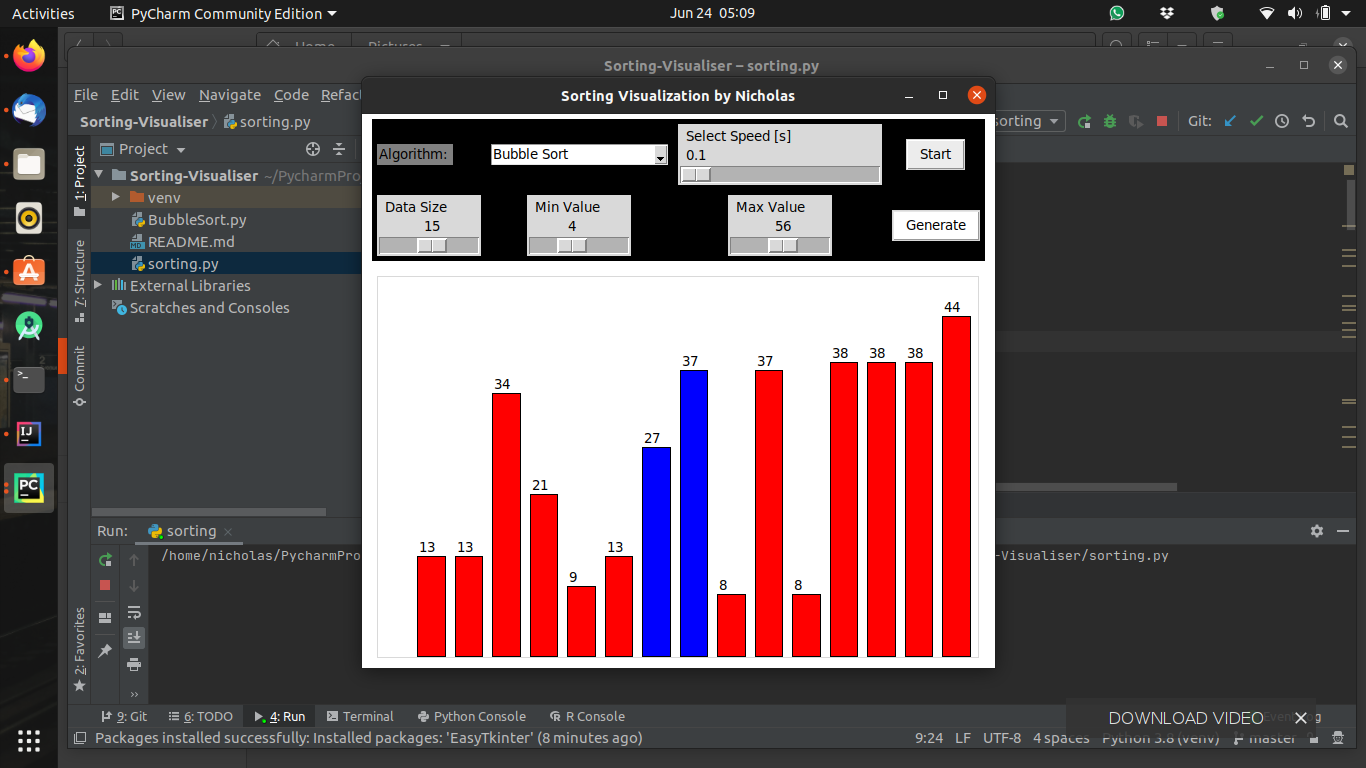 Github Nicholas124sorting Visualiser This Is A Sorting Visualiser Done In Python Currently